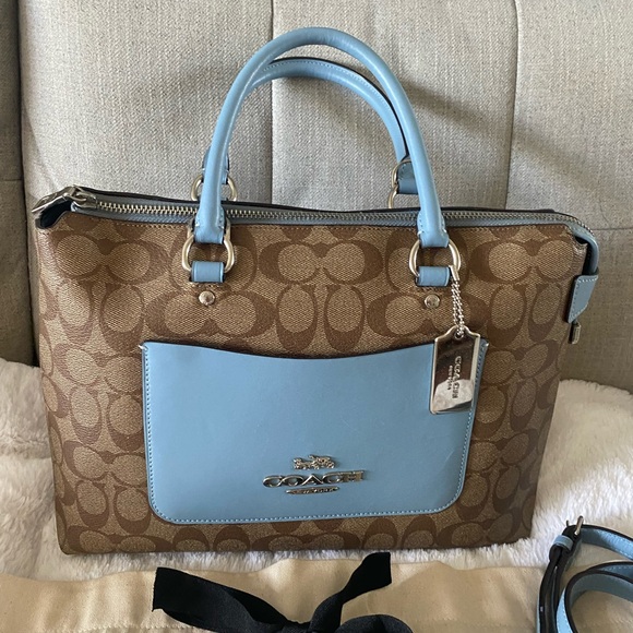 Coach | Bags | Coach Bennett Crossbodysachel Signature Blue Guc | Poshmark